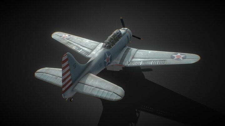ArtStation - Douglas SBD Dauntless - US ww2 airplane 3d model | Resources