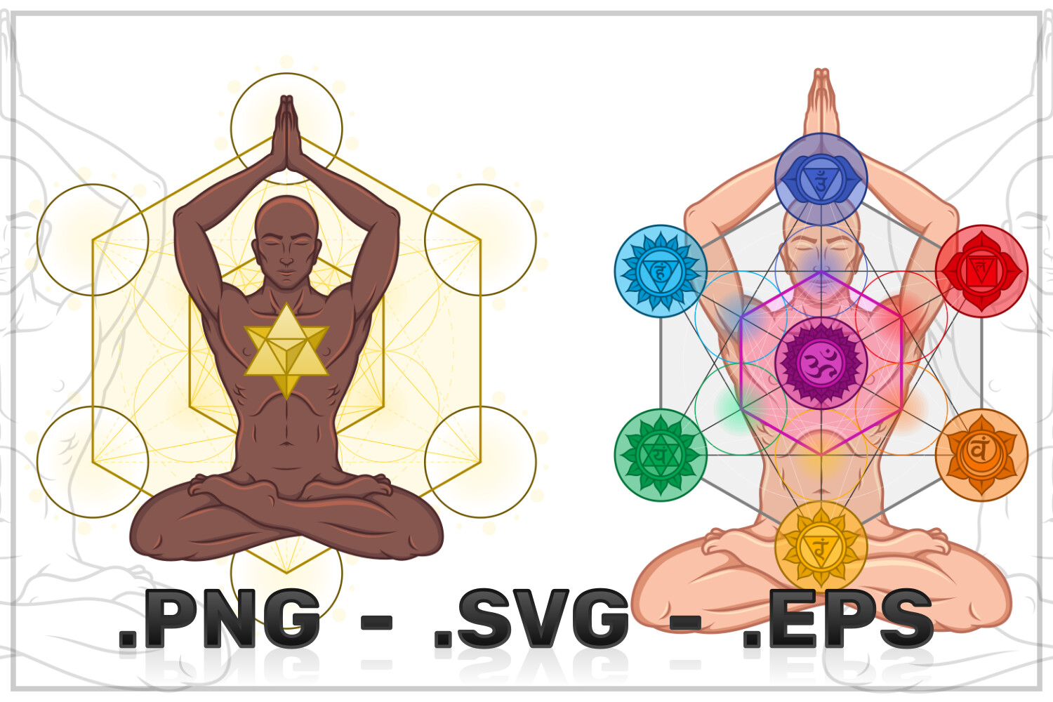 ArtStation - Vector Design Of Man Meditating With Metatron | Artworks