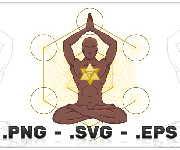 ArtStation - Vector Design Of Man Meditating With Metatron | Artworks