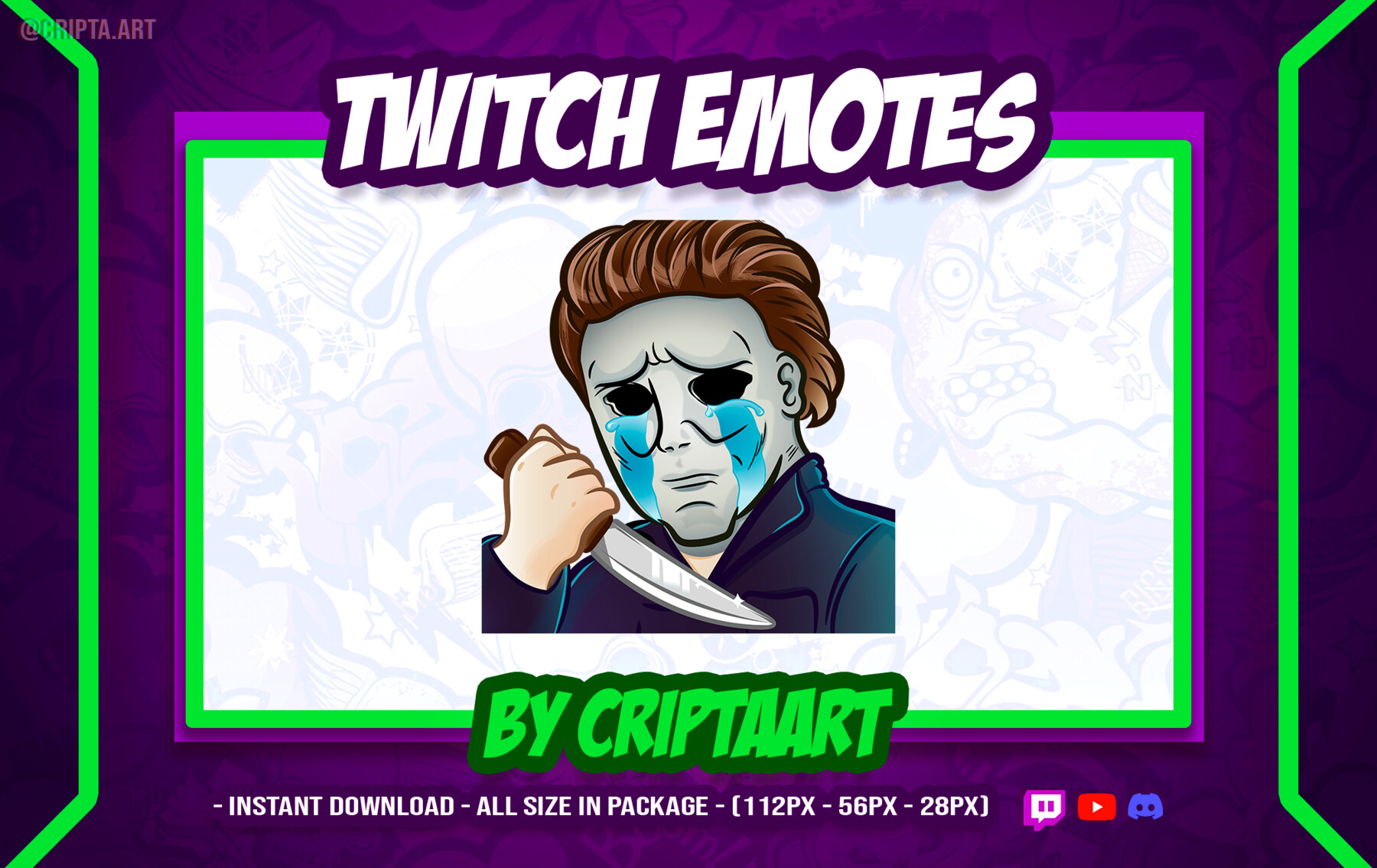 ArtStation - Twitch Emote (2 options) / Michael Myers Emote / Knife ...