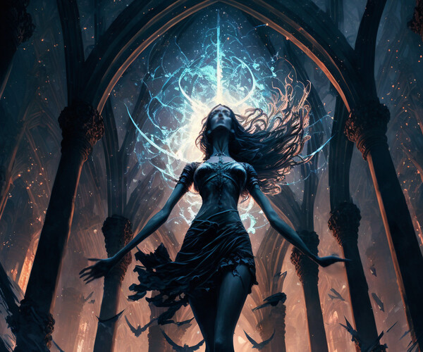 ArtStation - Ethereal Enchantment: A Gothic Chapel Dance of the Starlit ...