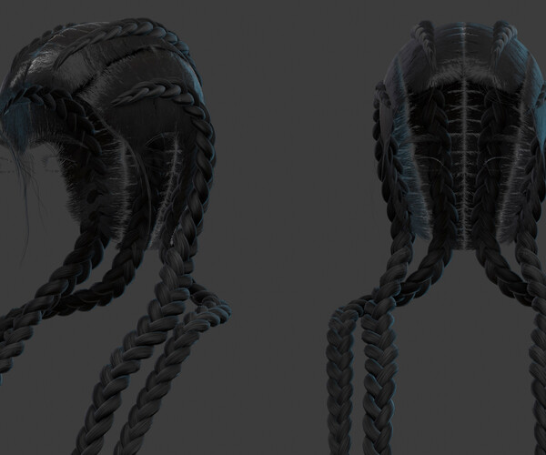 ArtStation - Game-ready Hair Braids | Game Assets