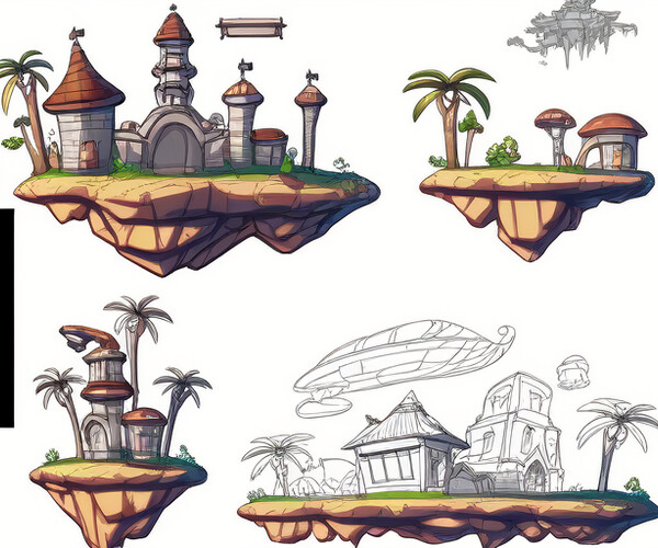 ArtStation - game asset 1600 png Midjourney art pack | Artworks