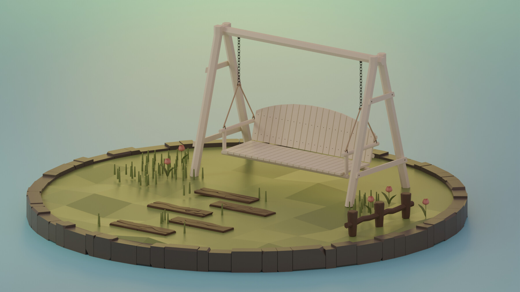 ArtStation - Swinging bench | Game Assets