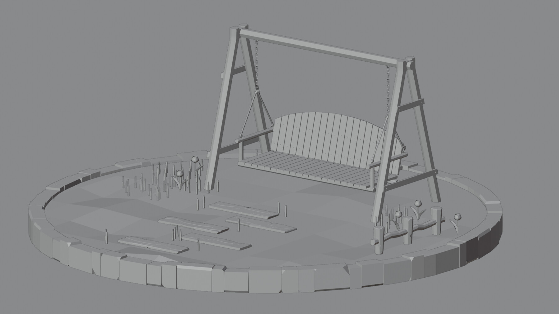 ArtStation - Swinging bench | Game Assets