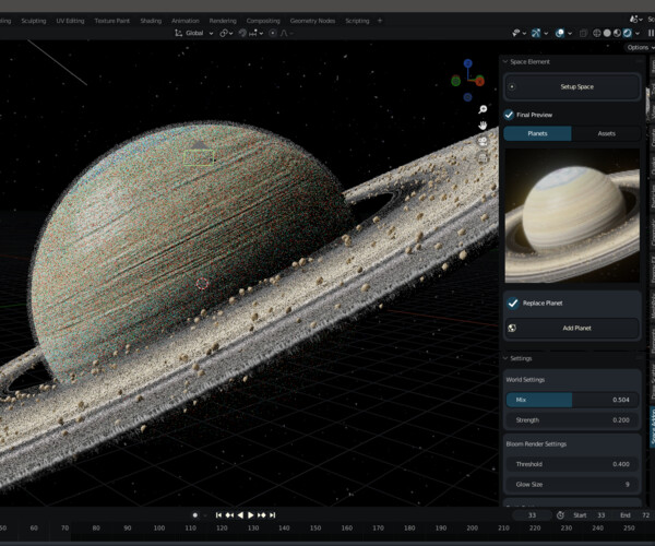 Artstation Space Elements Blender Addon Resources