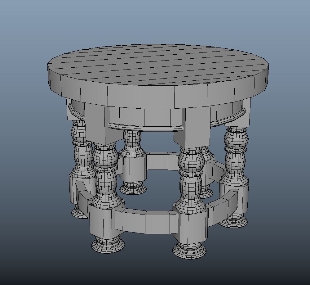ArtStation - Wooden Round Table Game Ready | Game Assets