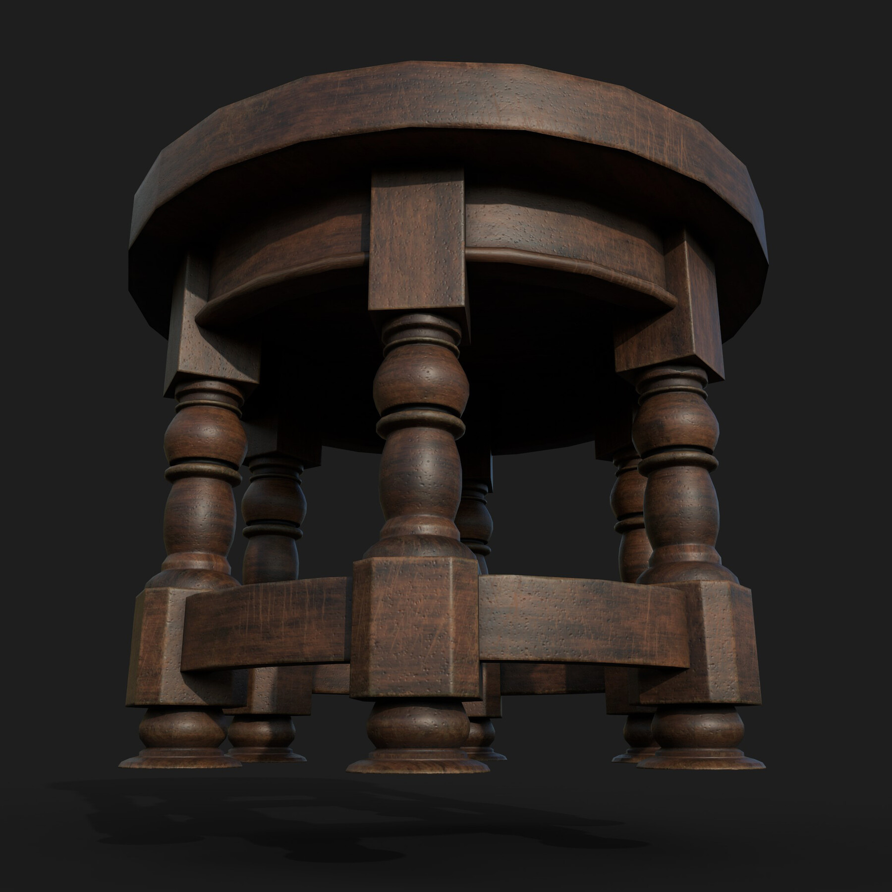 ArtStation - Wooden Round Table Game Ready | Game Assets