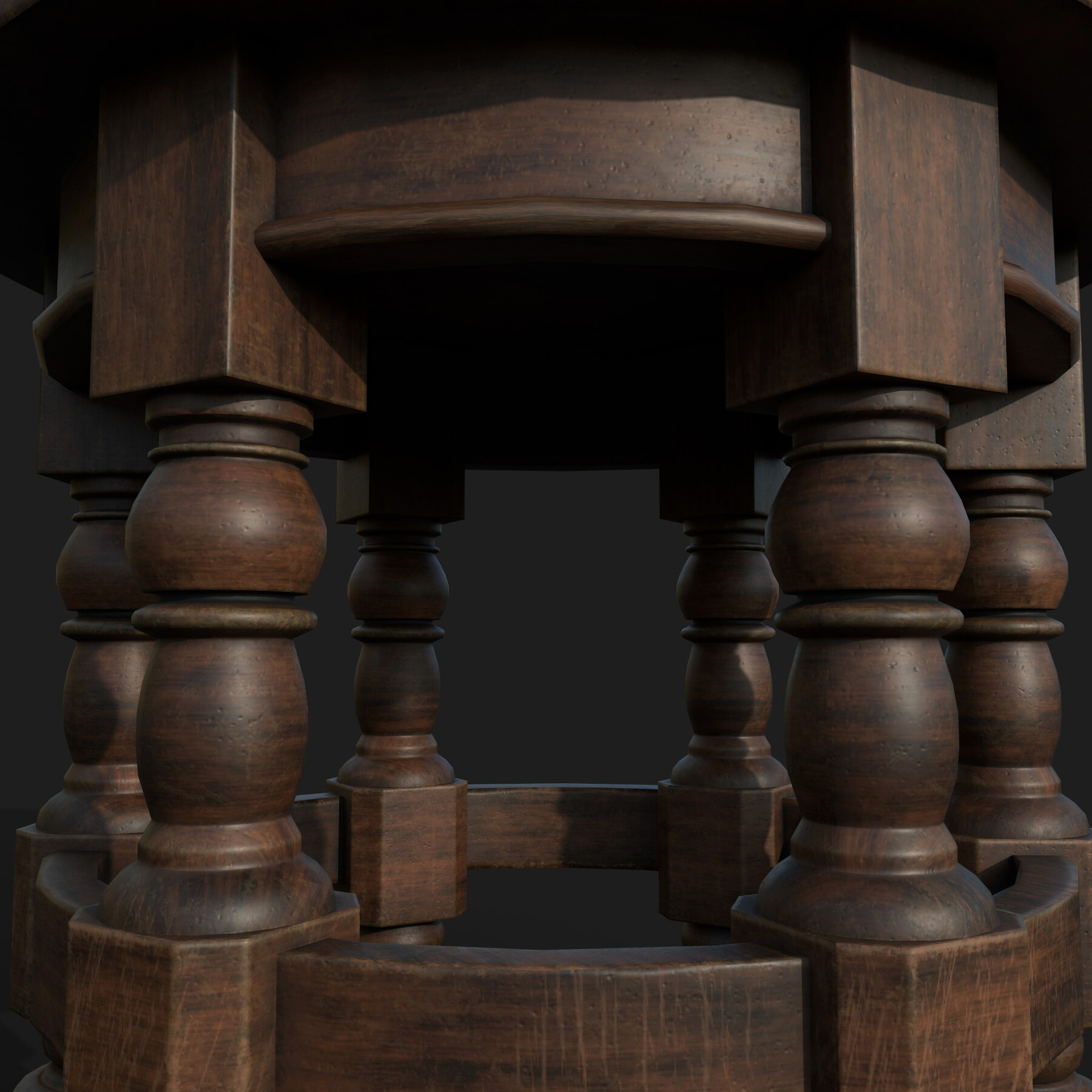 ArtStation - Wooden Round Table Game Ready | Game Assets