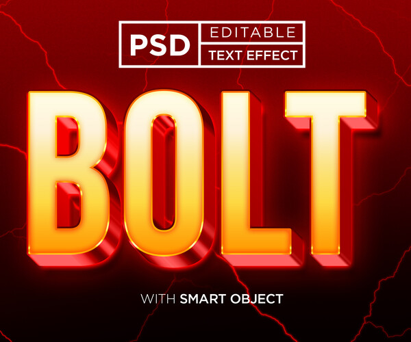 ArtStation - Bolt. PSD fully editable text effect. Layer style PSD mockup template. | Artworks