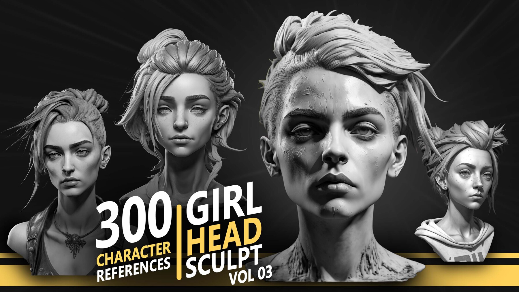 ArtStation - 300 Girl Head Sculpt - VOL 03 - Character references ...