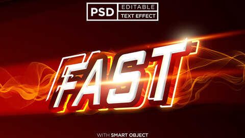 ArtStation - Fast. PSD fully editable text effect. Layer style PSD ...