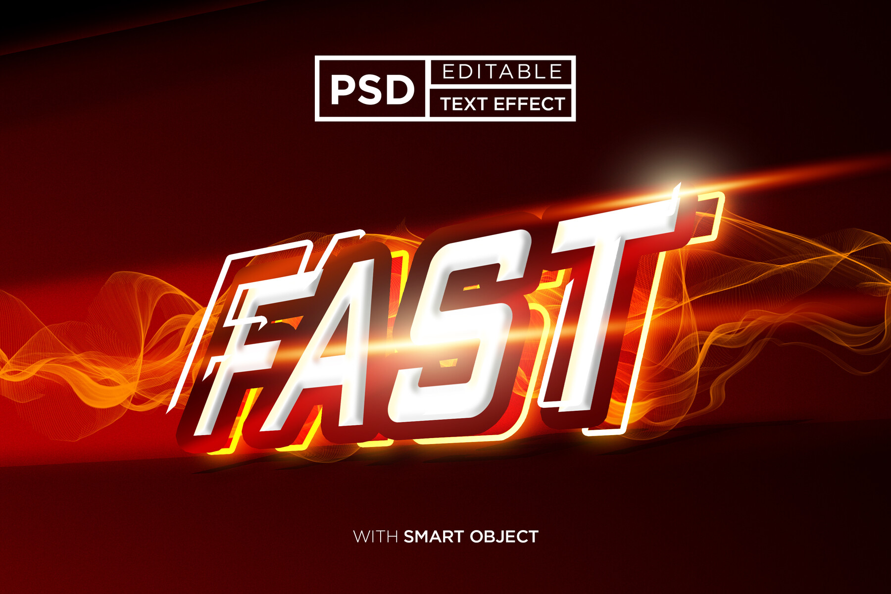 ArtStation - Fast. PSD fully editable text effect. Layer style PSD ...
