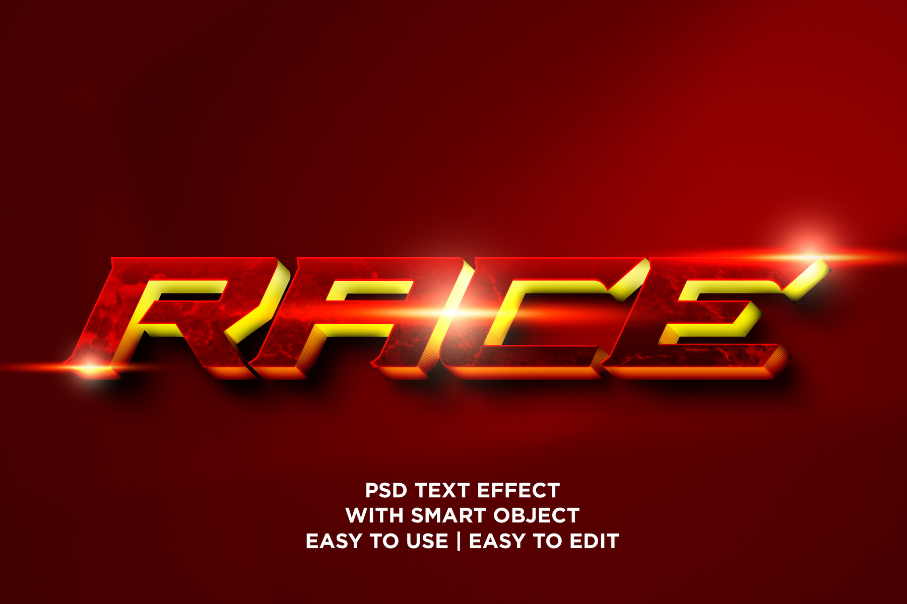 ArtStation - Race. PSD fully editable text effect. Layer style PSD ...