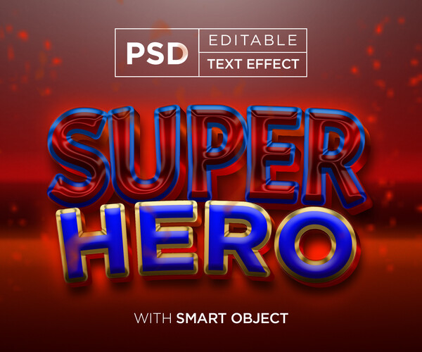 ArtStation - Superhero. PSD fully editable text effect. Layer style PSD ...