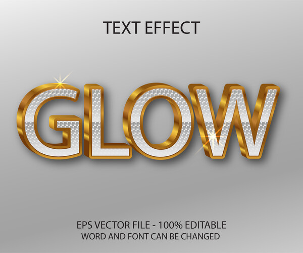 ArtStation - Glow Text Effects, EPS Template File | Artworks