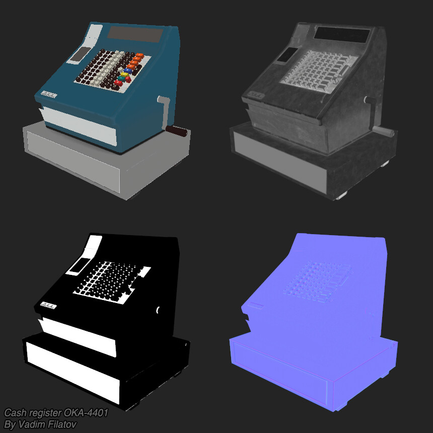 ArtStation - Soviet cash register OKA-4401 | Game Assets