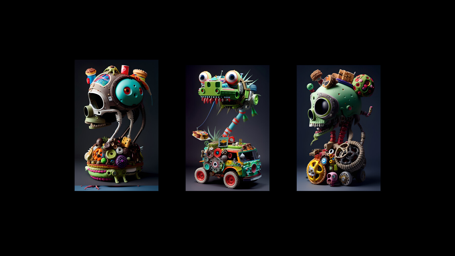 ArtStation - Garbage zombie car, steampunk style+ Trash zombie skull ...