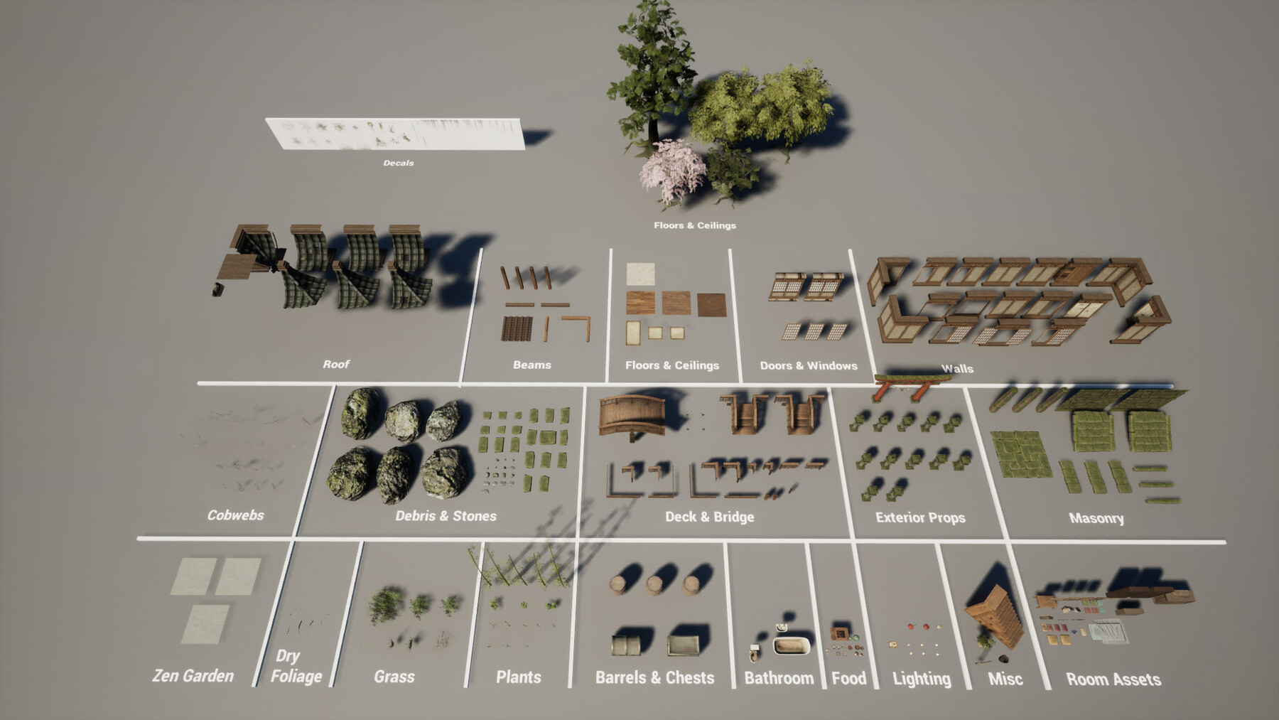ArtStation - Japanese House and Foliage Environment Asset Pack | Game ...