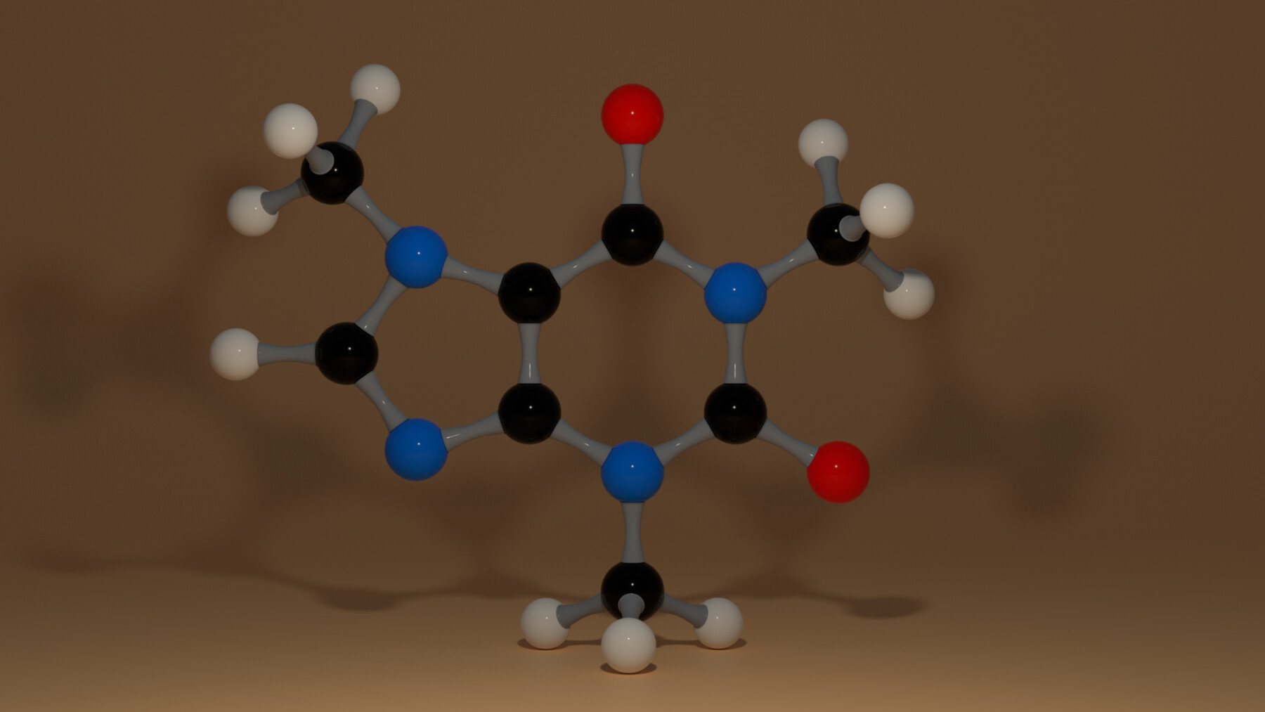 ArtStation - Caffeine Molecule C8H10N4O2 Coffee 3d model | Resources