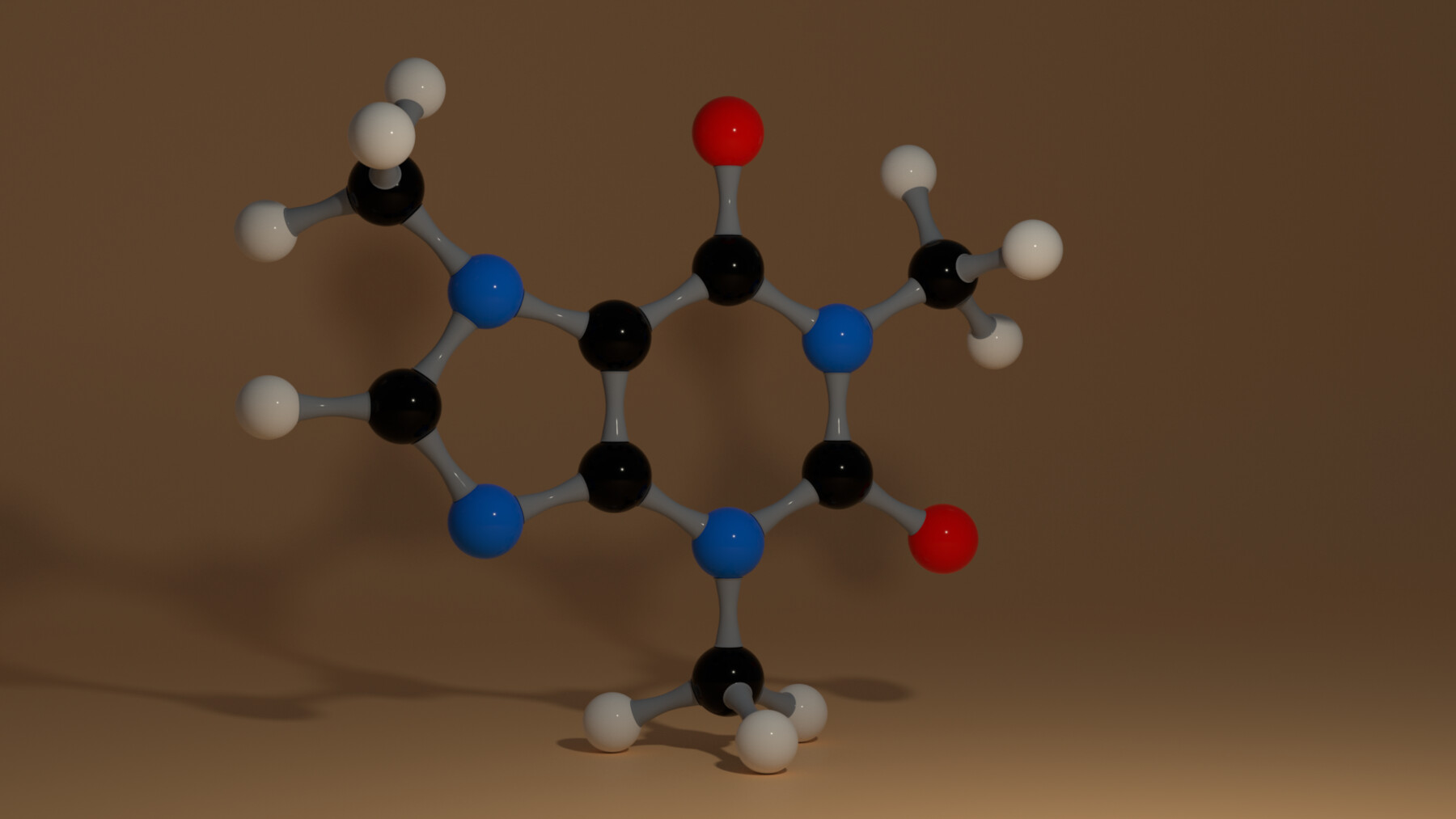ArtStation - Caffeine Molecule C8H10N4O2 Coffee 3d model | Resources