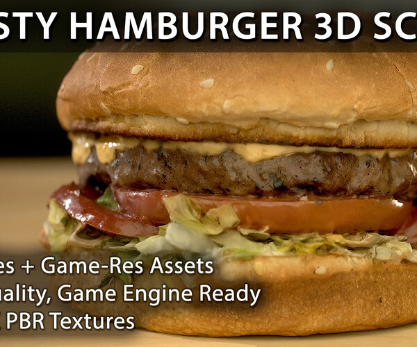ArtStation - [PBR] Tasty Hamburger 3D Scan | Game Assets