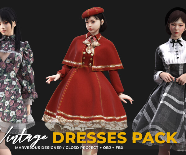 ArtStation - Dresses pack | Game Assets
