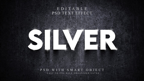 ArtStation - 3D Silver. PSD fully editable text effect. Layer style PSD ...