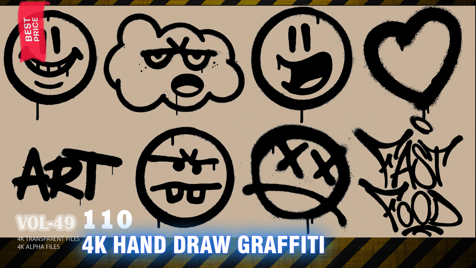 ArtStation - 110 4K HAND DRAW GRAFFITI SIGNS AND TEXTS (TRANSPARENT ...