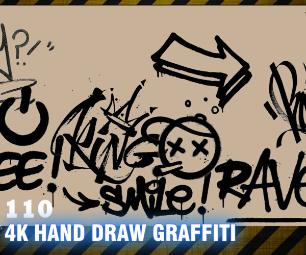 ArtStation - 110 4K HAND DRAW GRAFFITI SIGNS AND TEXTS (TRANSPARENT ...