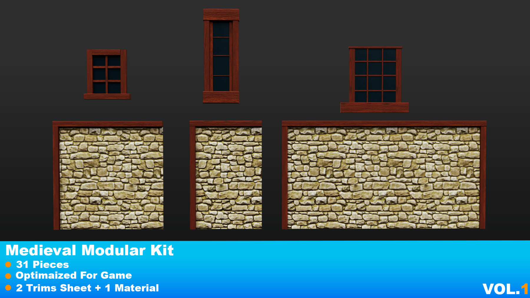 ArtStation - Medieval Modular Kit Vol.1 | Game Assets