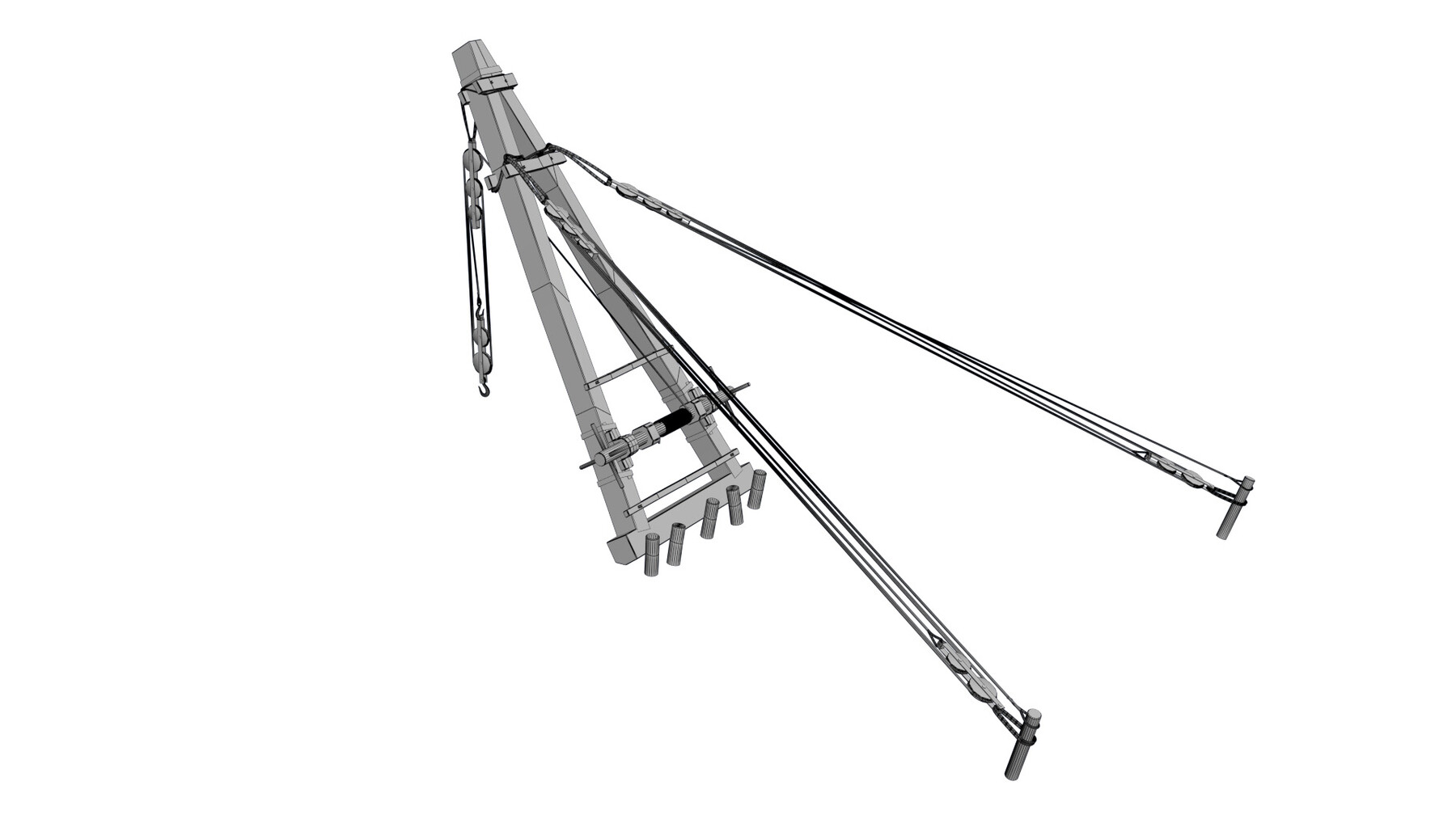 ArtStation - Ancient roman construction crane Pentaspastos | Game Assets