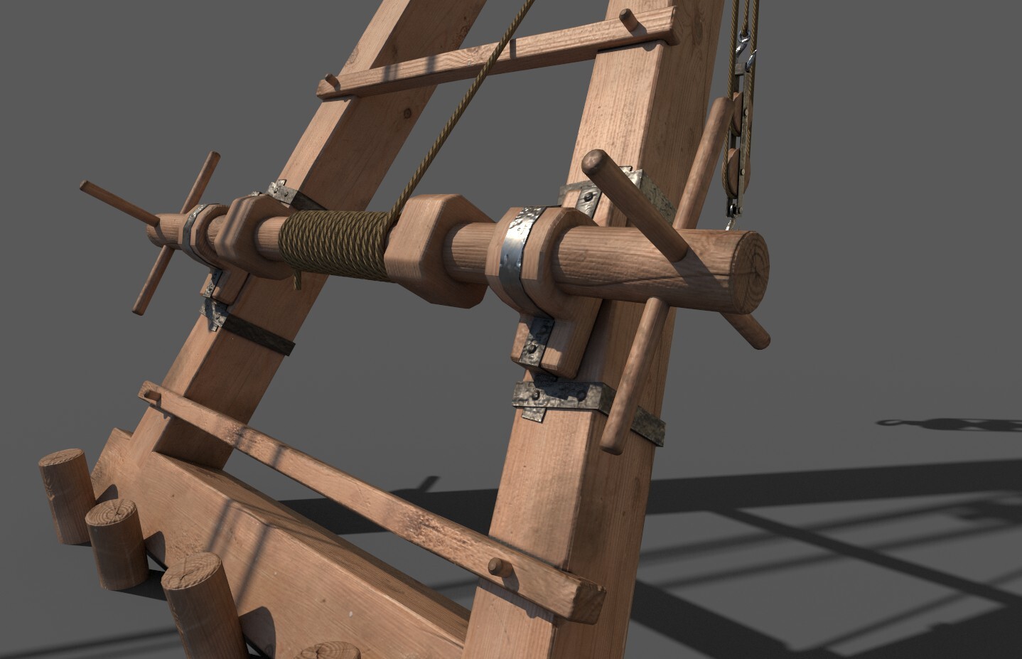 ArtStation - Ancient roman construction crane Pentaspastos | Game Assets