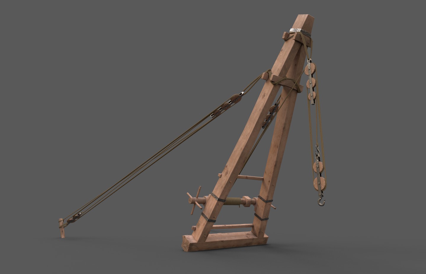 ArtStation - Ancient roman construction crane Pentaspastos | Game Assets