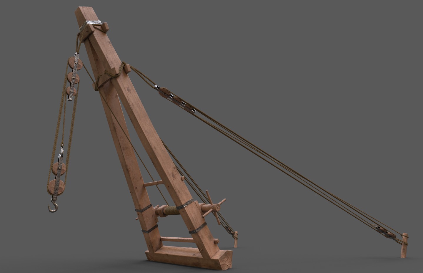 ArtStation - Ancient roman construction crane Pentaspastos | Game Assets
