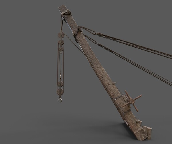 ArtStation - Ancient roman construction crane Pentaspastos | Game Assets
