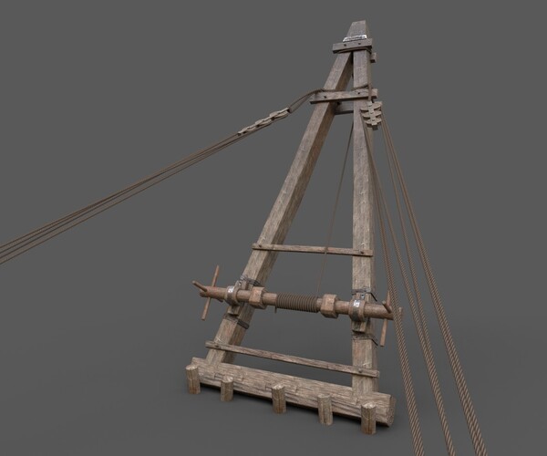 ArtStation - Ancient roman construction crane Pentaspastos | Game Assets