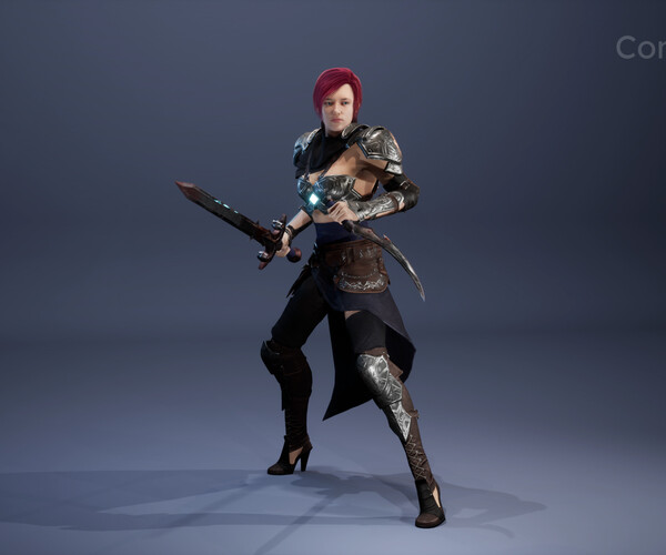 ArtStation - FREE! Unity + Unreal Female Warrior Assassin | Game Assets