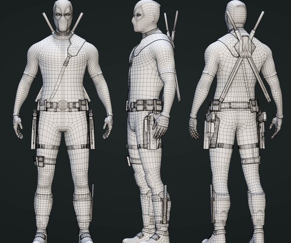 ArtStation - Deadpool Rigged Realtime | GameRess - Blender Eevee 3D ...
