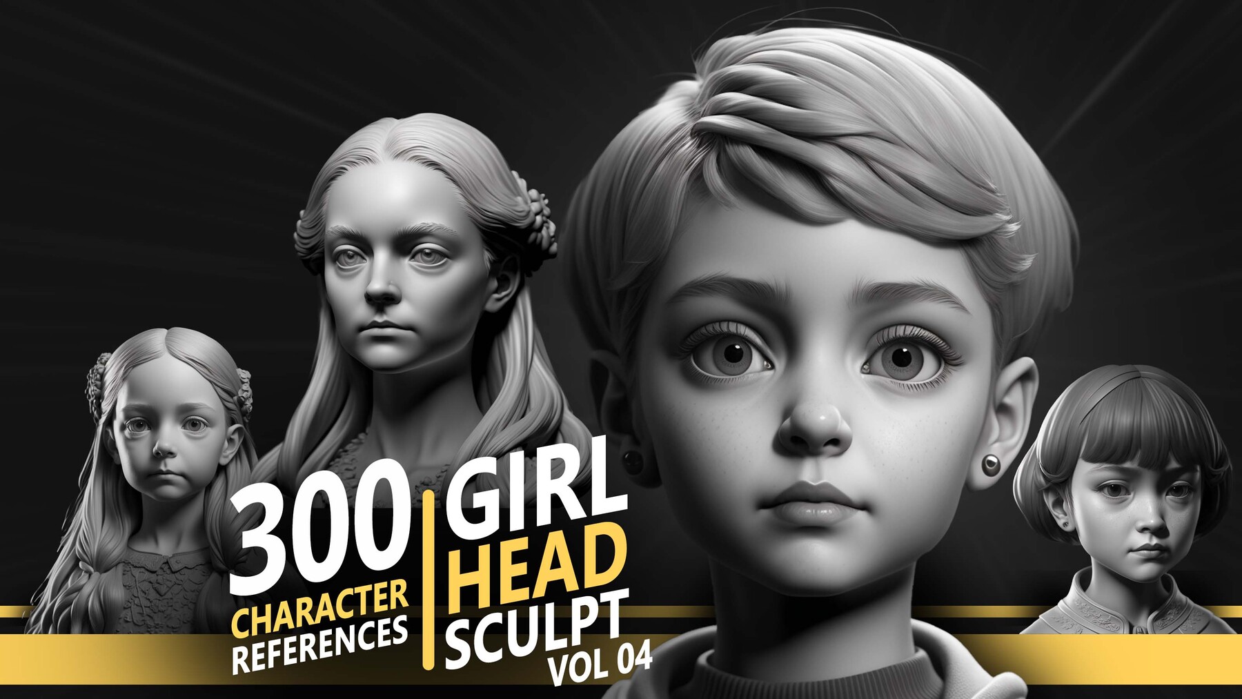 ArtStation - 300 Girl Head Sculpt - VOL 04 - Character references ...