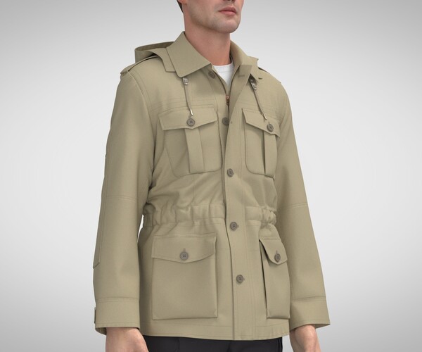 ArtStation - Safari Jacket, Marvelous Designer, Clo +obj, fbx | Resources