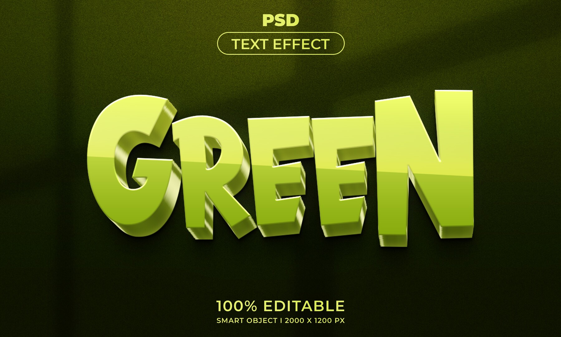ArtStation - 3D Green PSD fully editable text effect. Layer style PSD ...