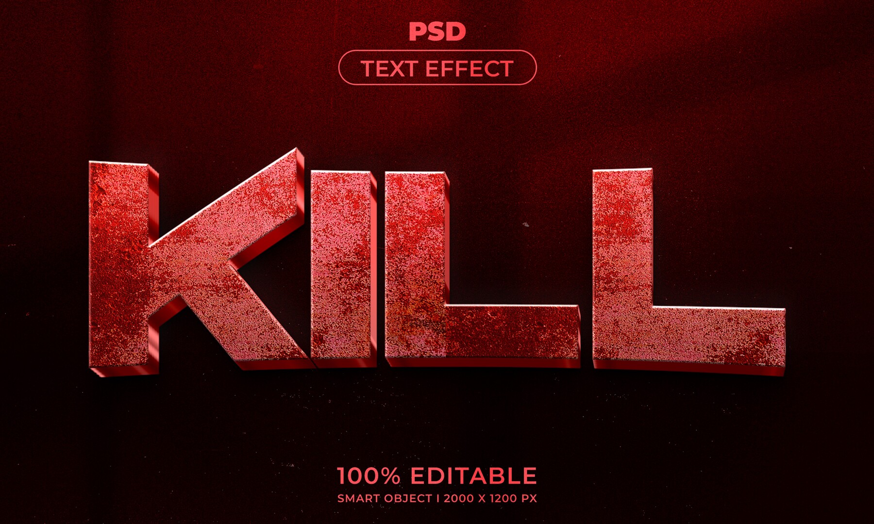 ArtStation - 3D Kill PSD fully editable text effect. Layer style PSD ...