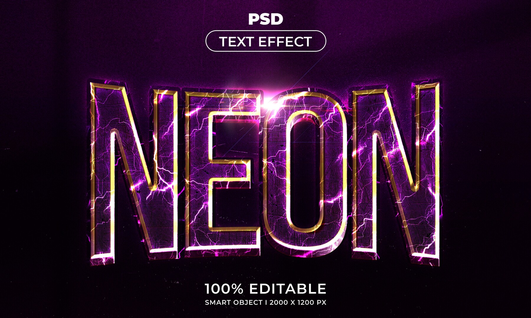 ArtStation - 3D Neon PSD fully editable text effect. Layer style PSD ...