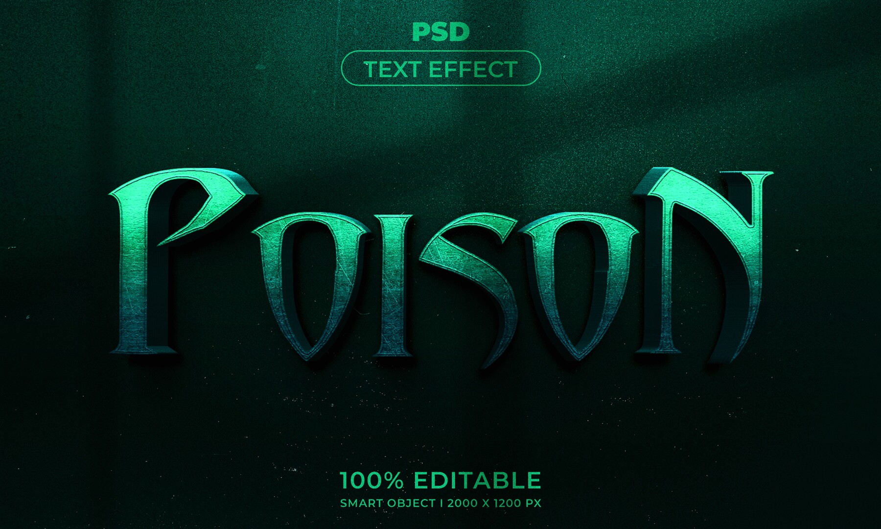 ArtStation - 3D Poison PSD fully editable text effect. Layer style PSD ...