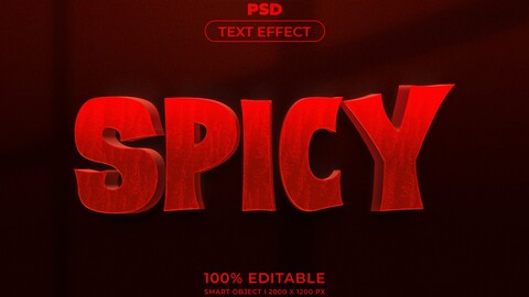 ArtStation - 3D Spicy PSD fully editable text effect. Layer style PSD ...