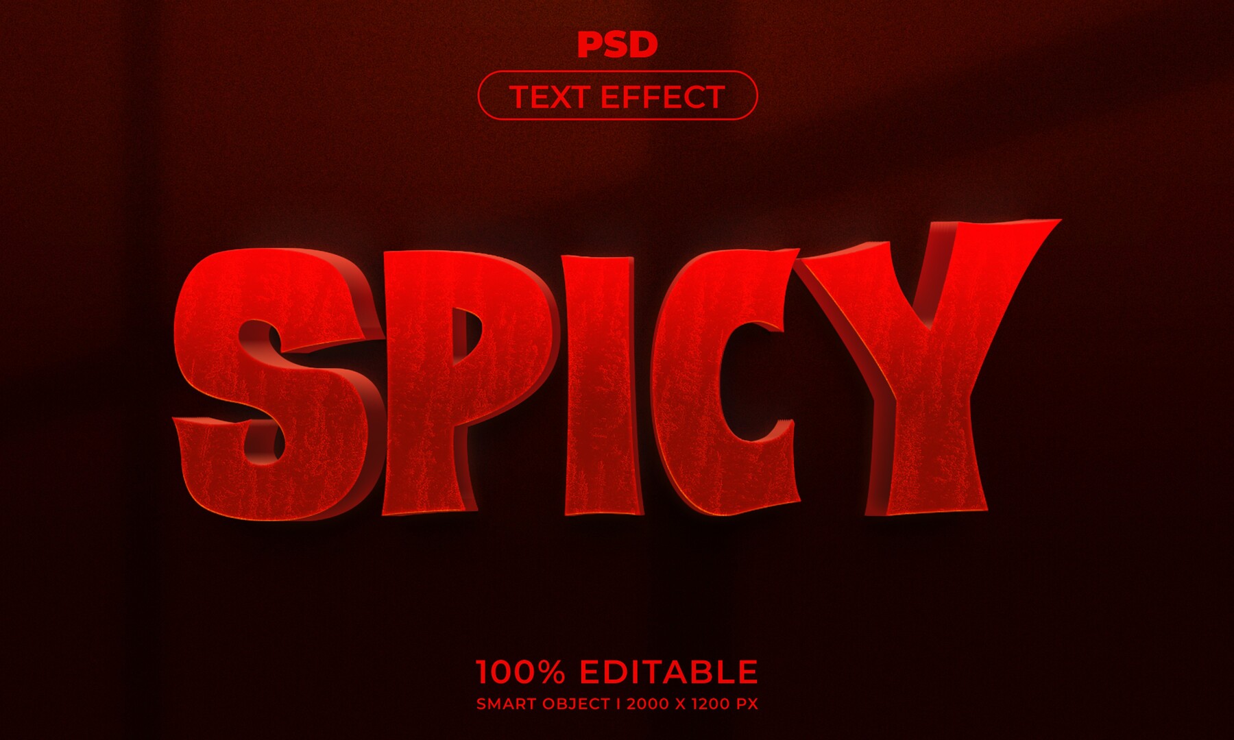 ArtStation - 3D Spicy PSD fully editable text effect. Layer style PSD ...