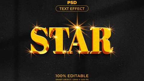 ArtStation - 3D Star PSD fully editable text effect. Layer style PSD ...