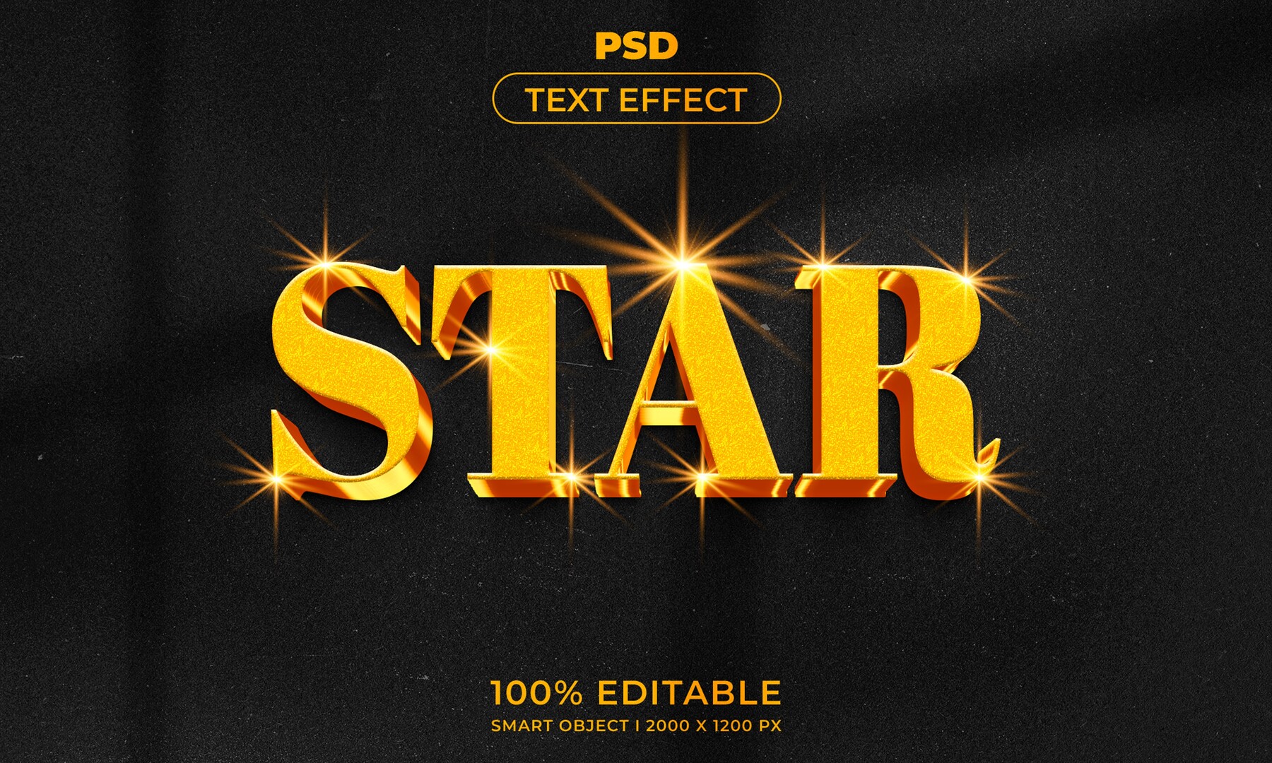ArtStation - 3D Star PSD fully editable text effect. Layer style PSD ...