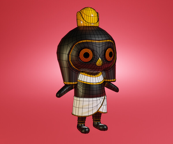 ArtStation - Cute Mini Egyptian God Horus Lowpoly Character NPC Figure ...